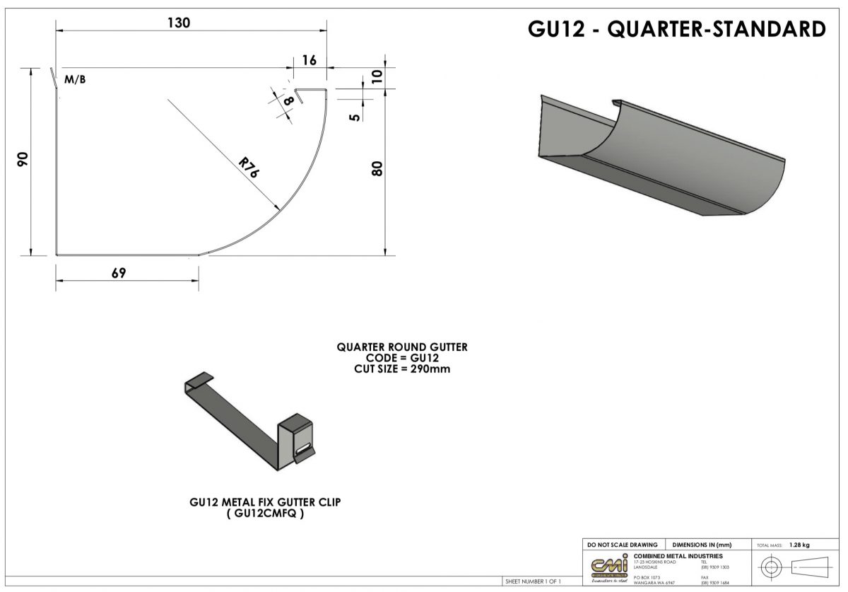 Quarter Round Gutter – CMI WA